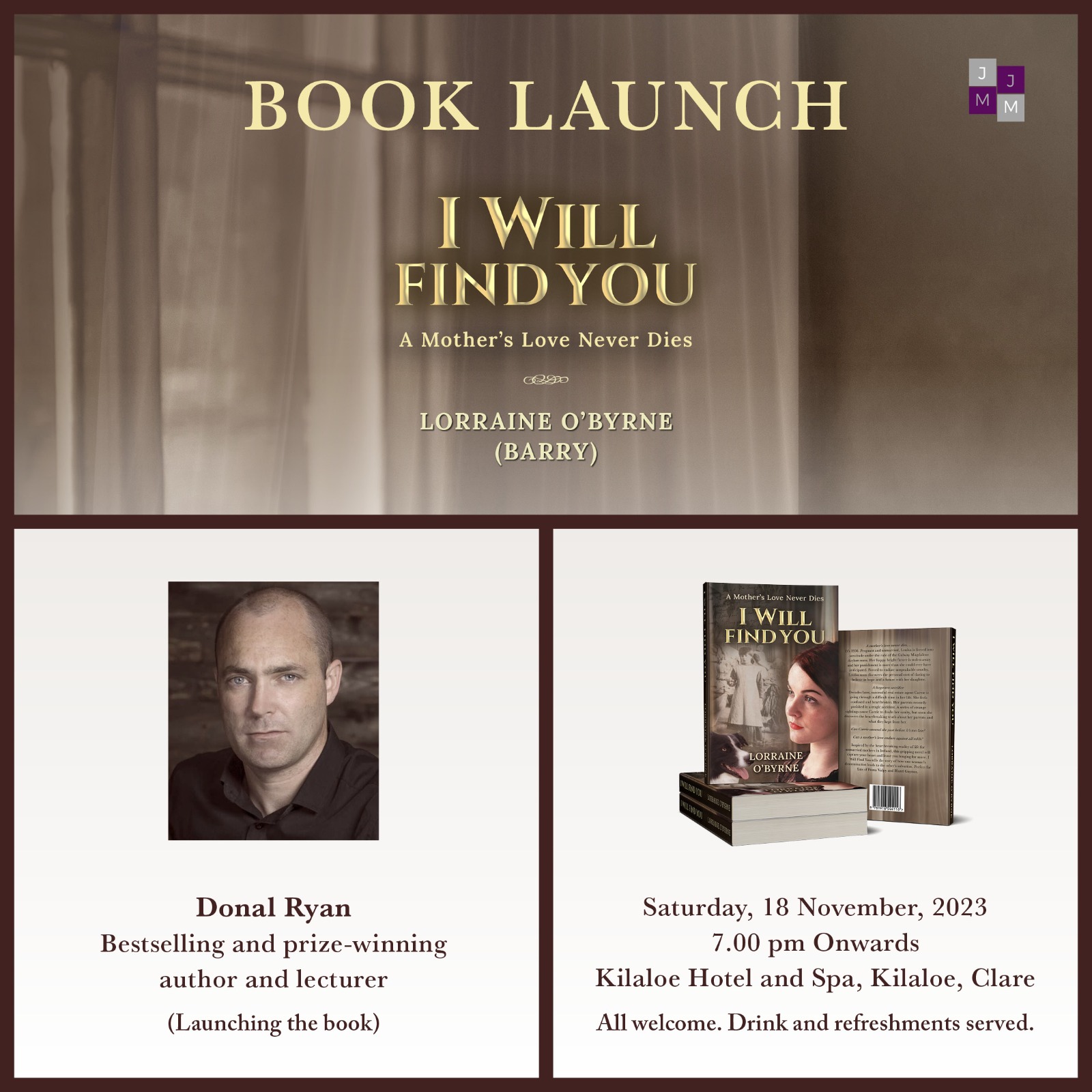 I Will Find You to be Launched by Novelist Donal Ryan - jeremy-murphy